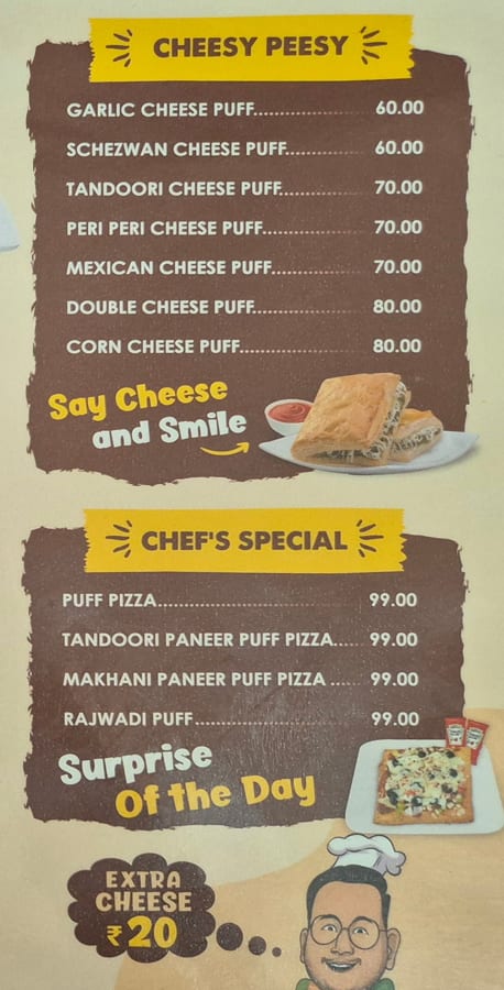 Menu of The Urban Puff, Chandkheda, Ahmedabad