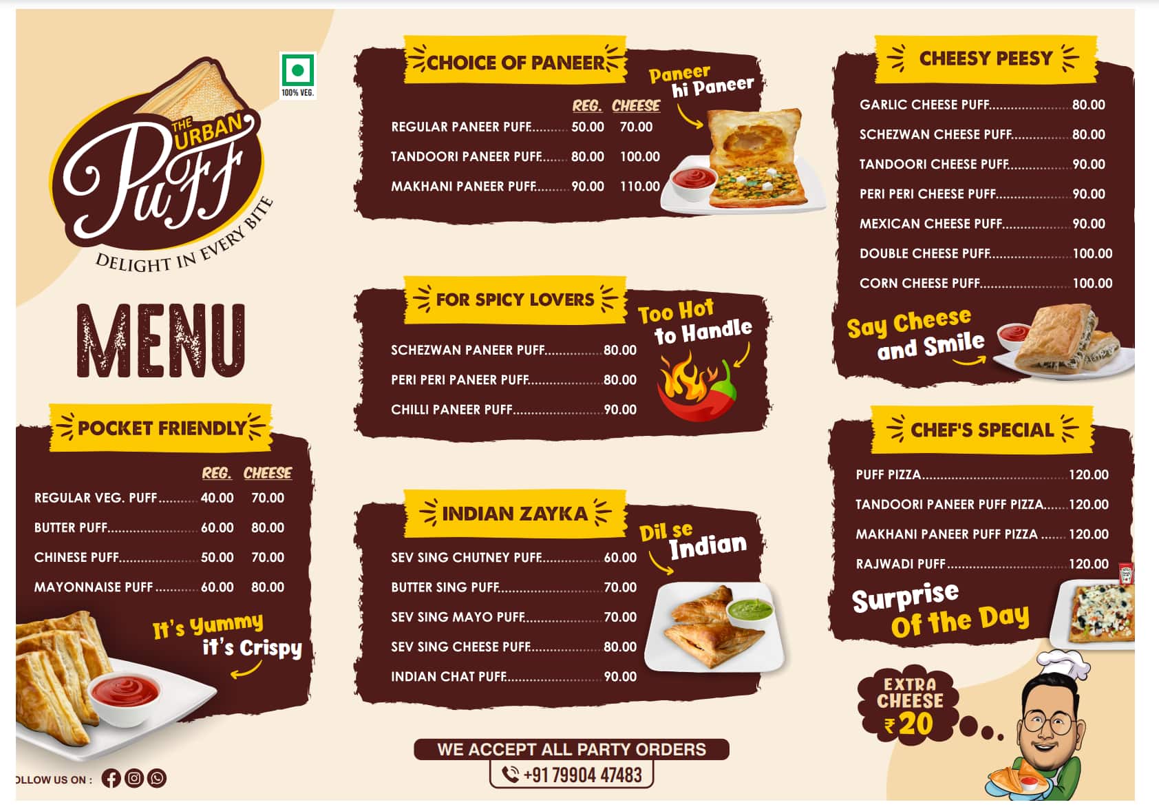Menu of The Urban Puff, Chandkheda, Ahmedabad