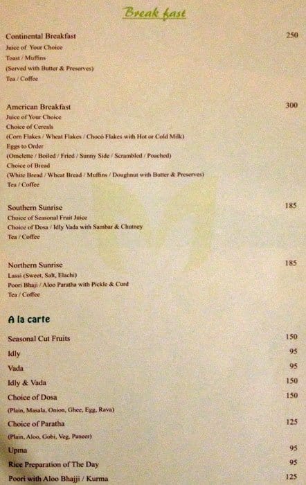 Monarch Menu, Menu for Monarch, Brigade Road, Bangalore - Zomato