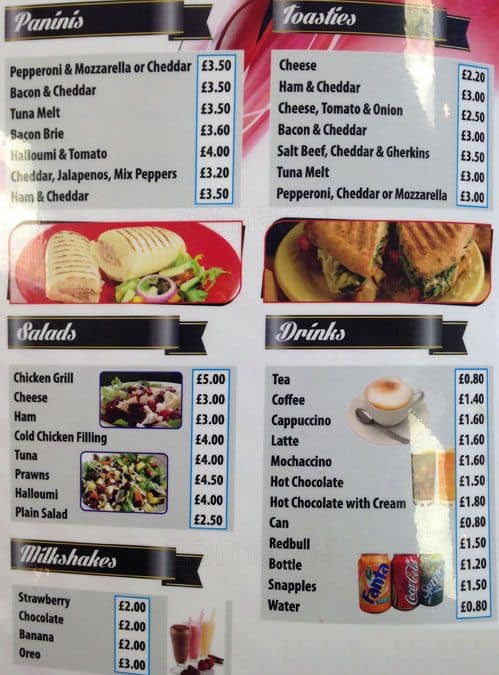 Menu at Fresh Waters Loughton restaurant, Loughton