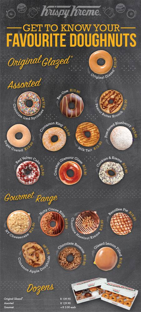Krispy Kreme Menu, Menu for Krispy Kreme, Vorna Valley, Midrand - Zomato SA
