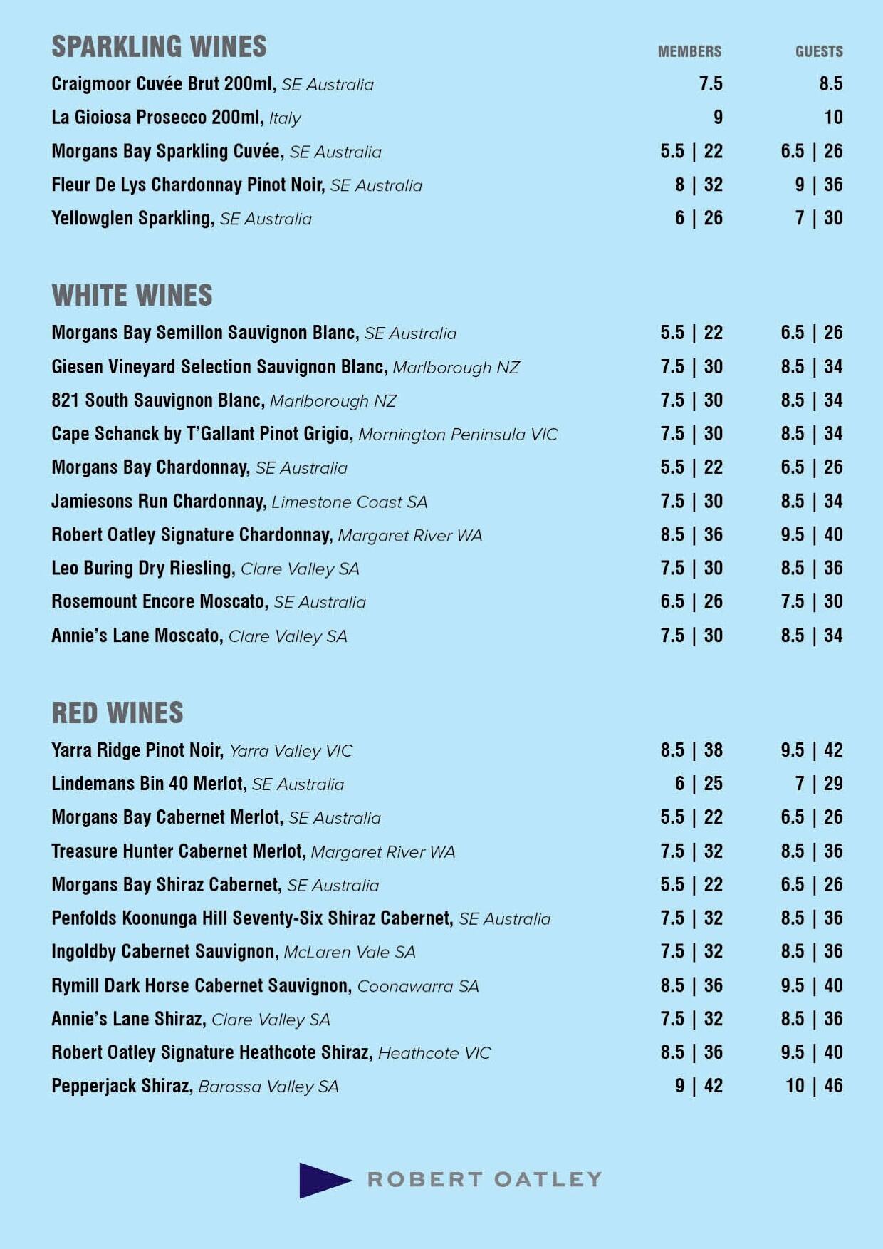 Menu at McCluskey's Bistro restaurant, Wantirna