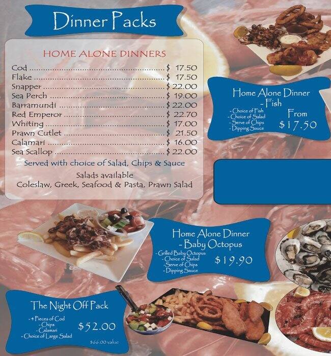 Menu at Riverside Seafood restaurant, Graceville