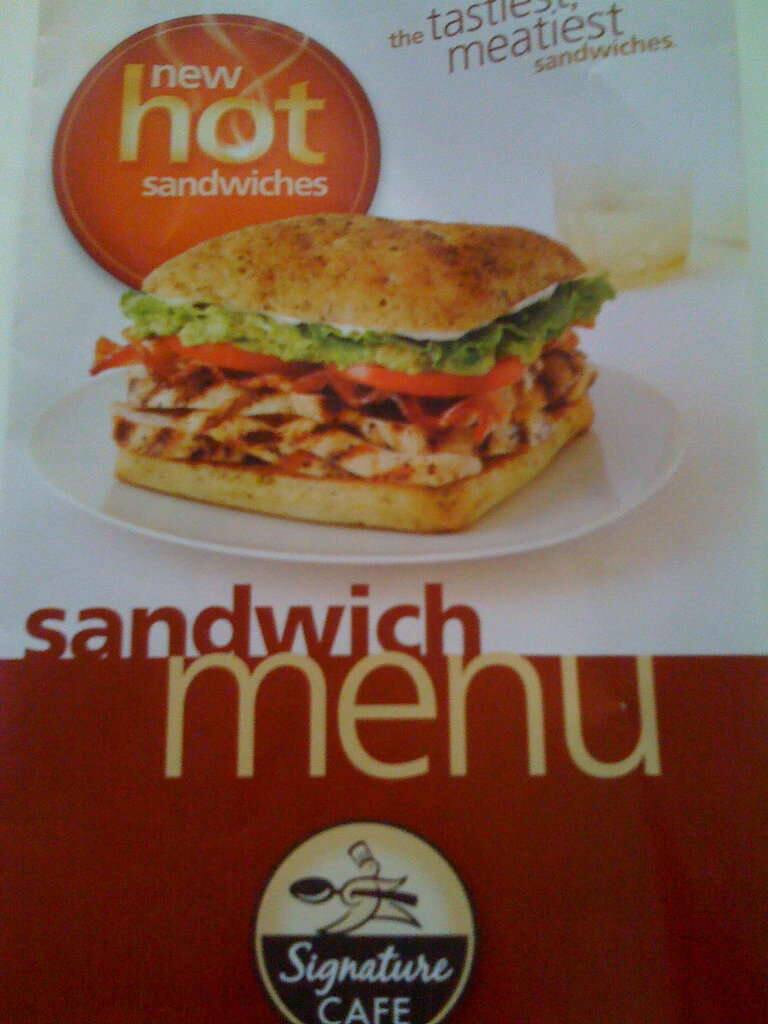 Menu at Signature Cafe, Del Rey Oaks