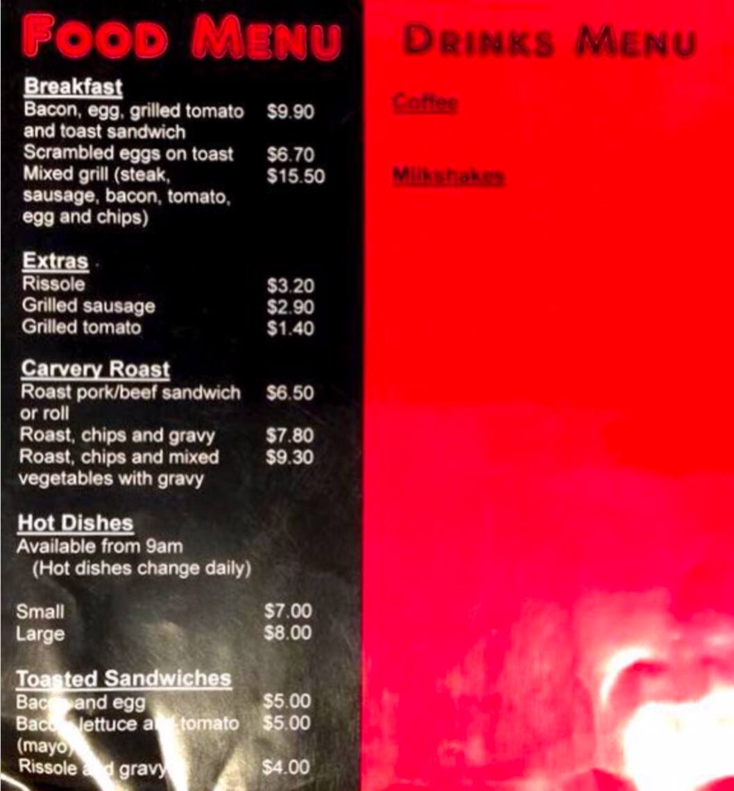 Menu at Lunch 168 fast food, Brendale