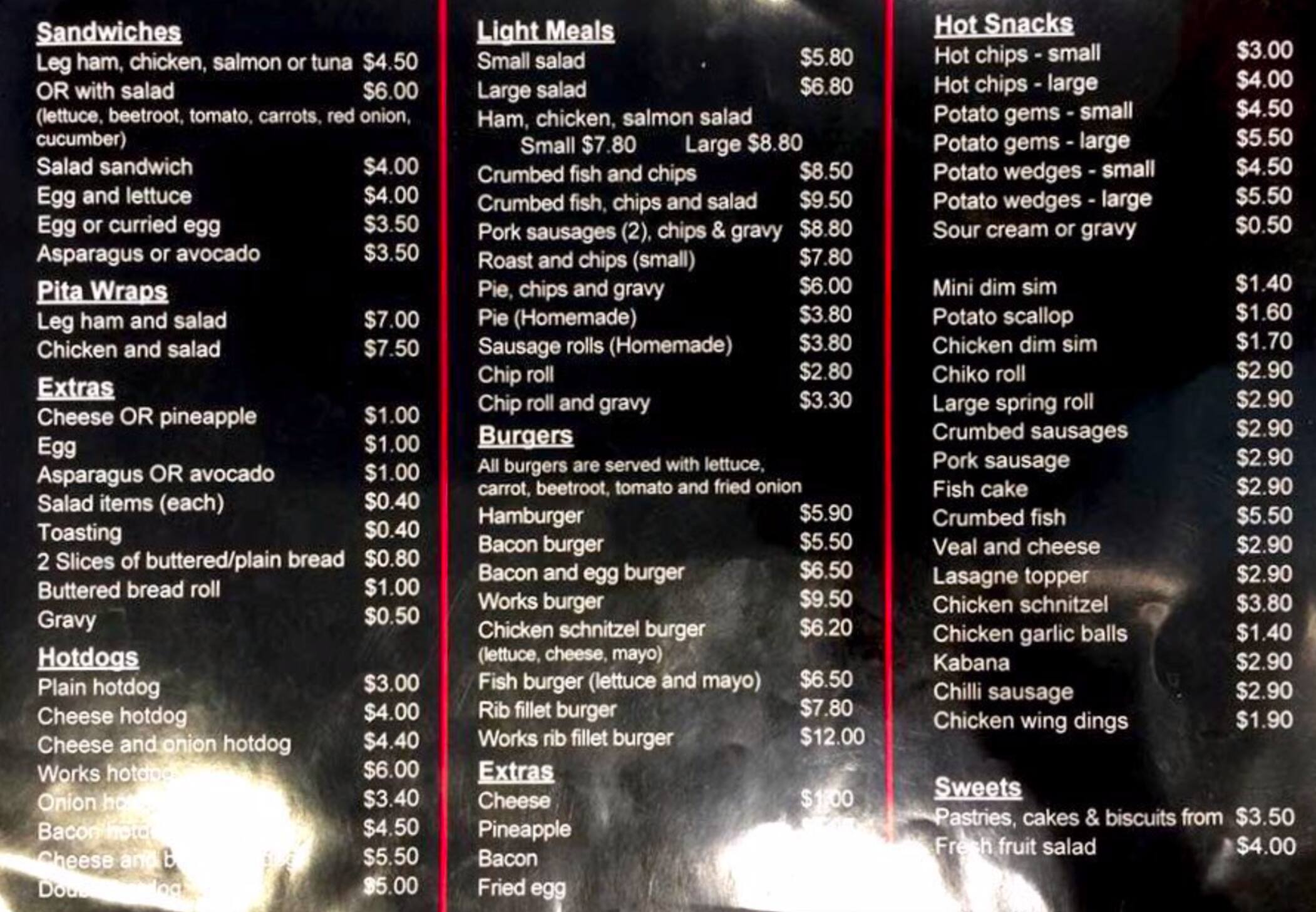 Menu at Lunch 168 fast food, Brendale