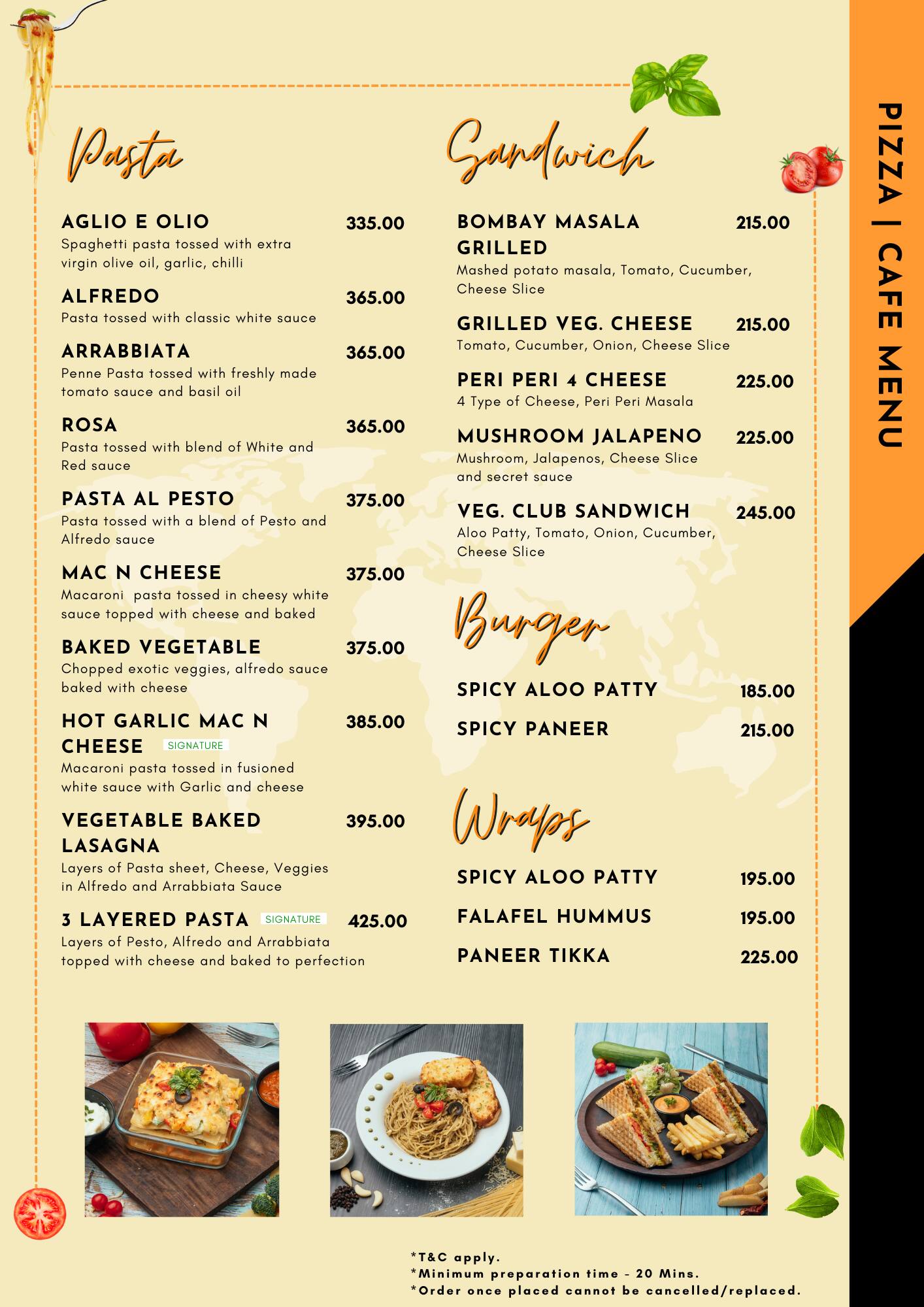 Menu of Sky Grill, Ana Sagar Lake, Ajmer