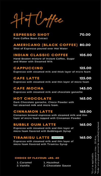 Menu of Sky Grill, Ana Sagar Lake, Ajmer