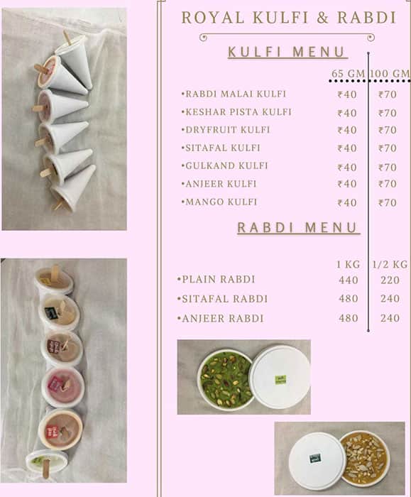Menu of Royal Kulfi & Rabdi, Khadki, Pune