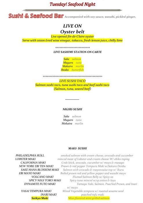 Saffron - Atlantis The Palm Menu - Zomato