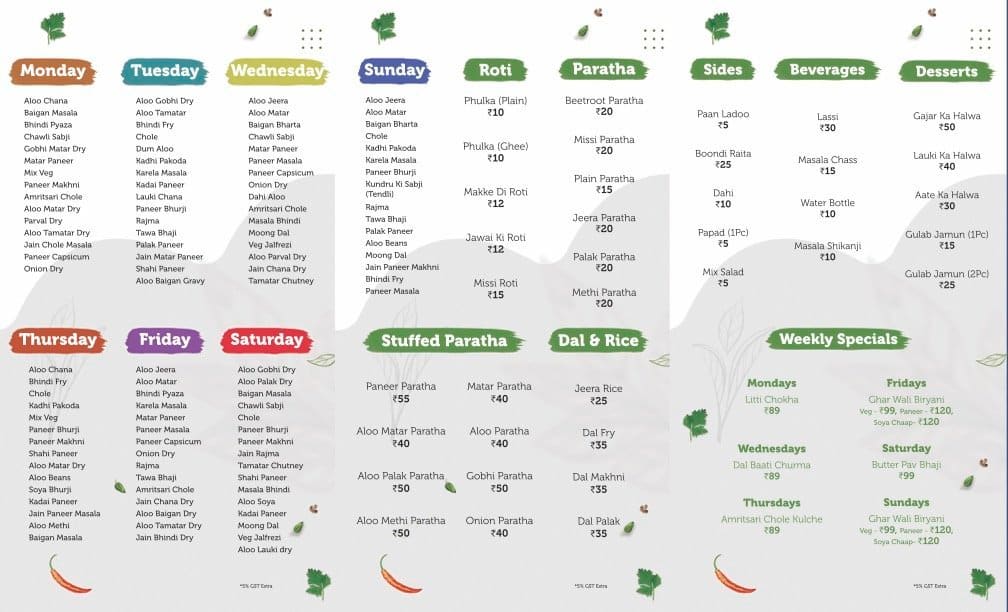 Menu of Dabba Garam, Chakala, Mumbai