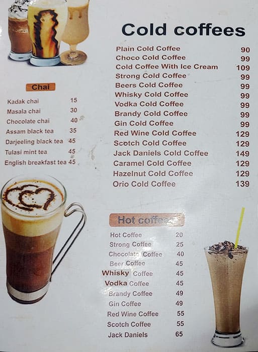 Menu of Chai Bar, Gachibowli, Hyderabad