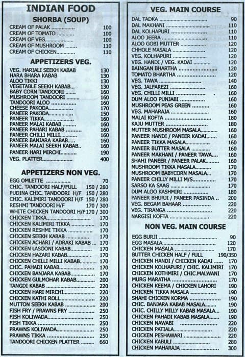 Shan - E - Punjab Menu, Menu for Shan - E - Punjab, Sanpada, Navi ...