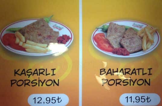 Carta del restaurante Sultanahmet Köftecisi, Estambul, Sapphire