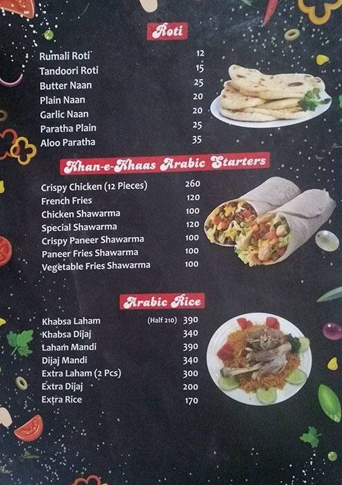 Menu at Khan-E-Khaas, Hyderabad, 8 A 1 Shop No 10 - 5 - 8