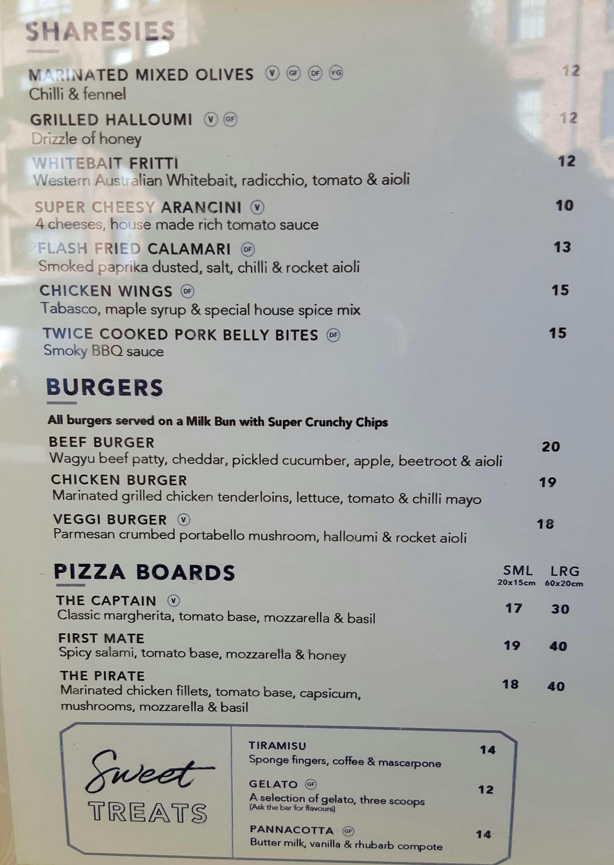 Menu at The Rawson pub & bar, The Rocks