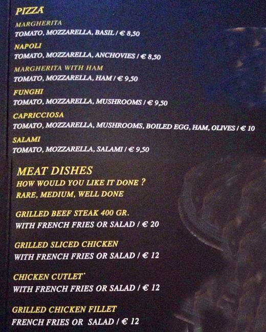 Menu at Ris Cafè pub & bar, Rome