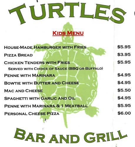 Menu at Turtle's Bar & Grill, Chicago