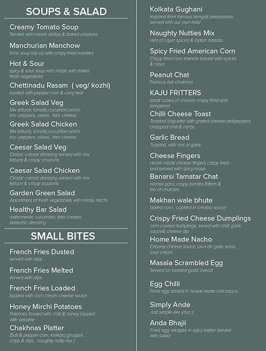 Menu of Stories Bar & Kitchen, JP Nagar, Bangalore