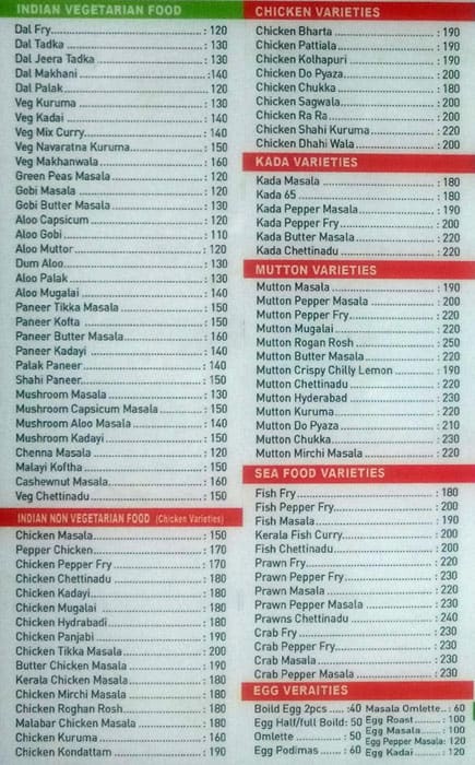 Menu of Olala Halal Food Zone, GST Road, Chennai