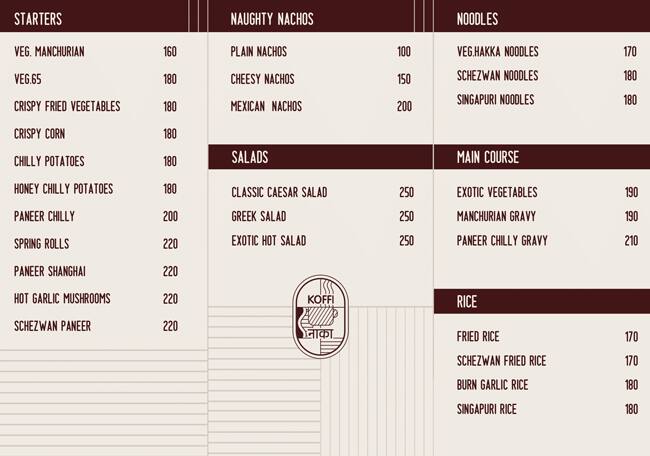 Menu at KOFFI नाका, Surat