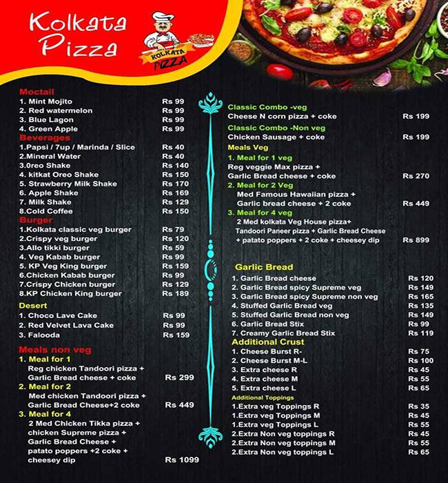 Menu at KOLKATA PIZZA, Kolkata, 6C
