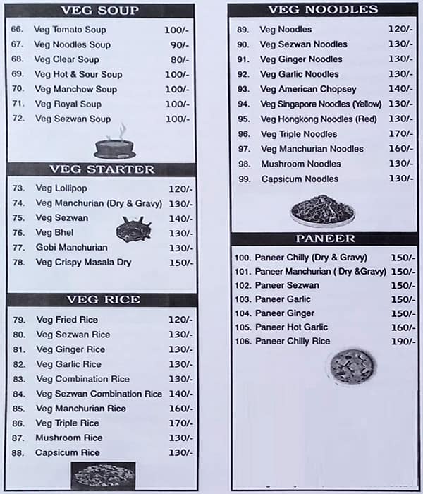 Menu of Dada Bhai Chinese Corner, Malad West, Mumbai