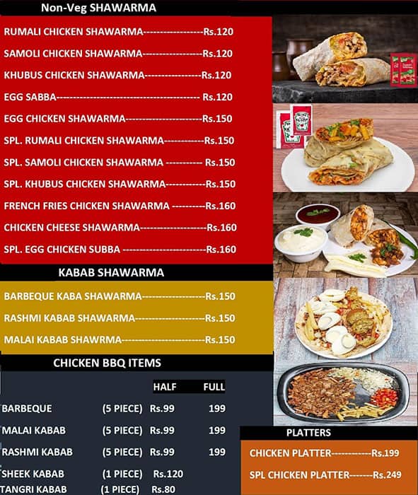 Menu of Mohammedia Shawarma, Gandipet, Hyderabad