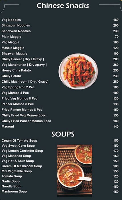 Menu at The Terrace, Rishikesh