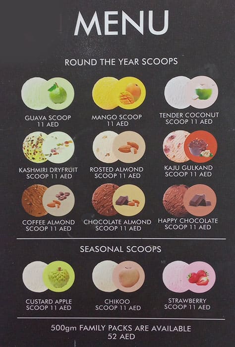 Menu of Old Mumbai Ice Cream, Al Karama, Dubai