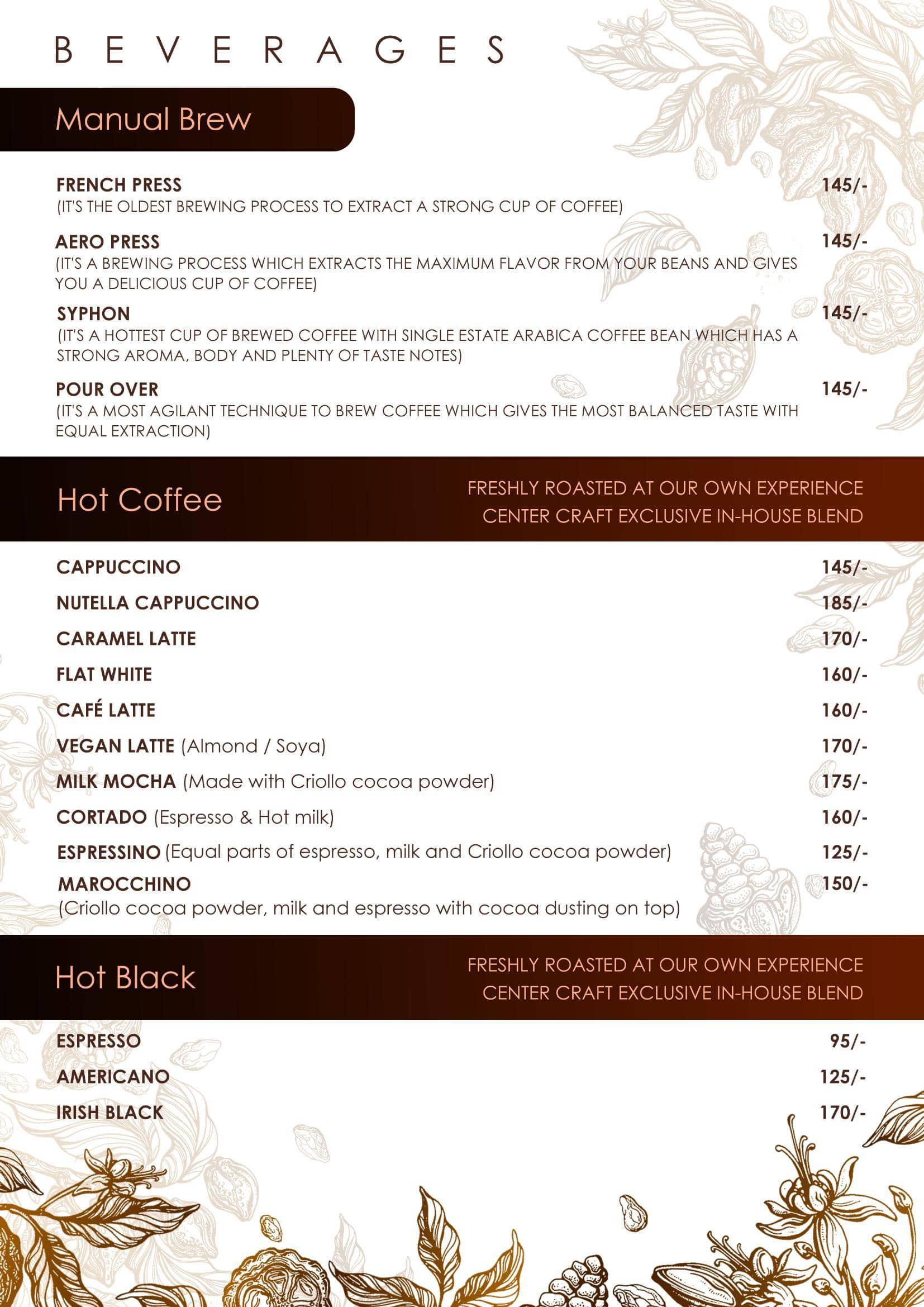 Menu of Criollo by Craft Coffee, Park Street Area, Kolkata