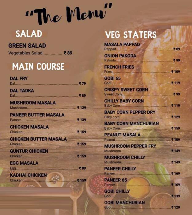 Menu of Swad Apna Apna, HSR, Bangalore