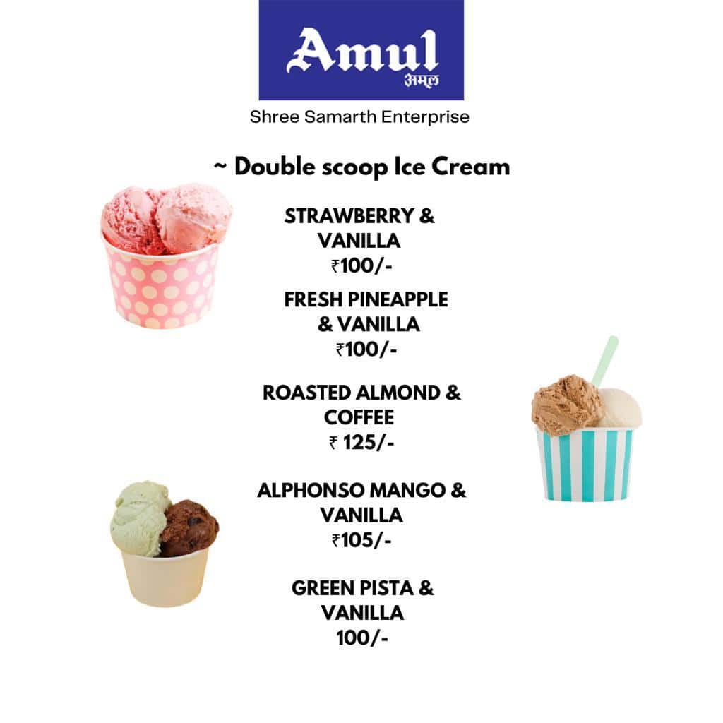 Menu at Amul Ice Cream Parlour, Mumbai, Shop 2, Om Mattaru Chayya Building