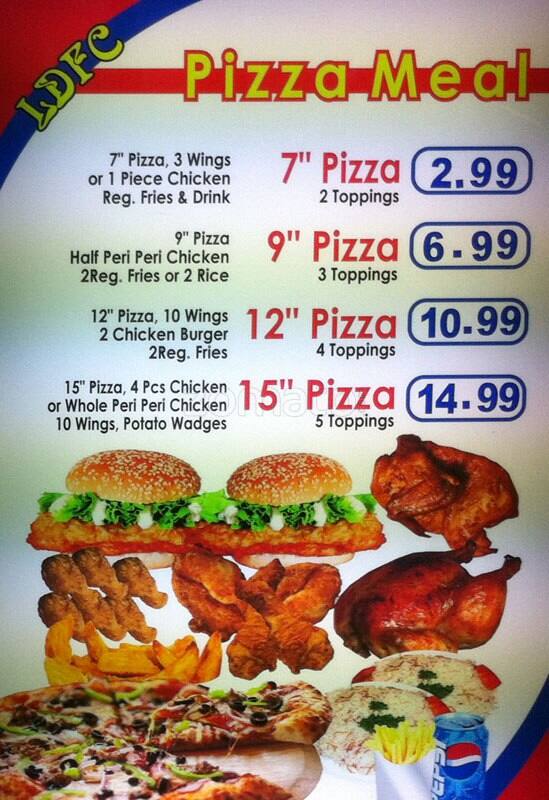 Menu at LDF Chicken restaurant, Dagenham, 762 Green Ln
