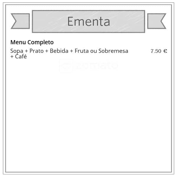 Menu at A Curva restaurant, Loures, R. Cap. Oliveira Matta