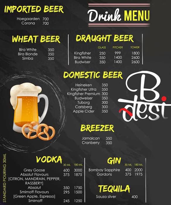 Menu of B Desi, Veera Desai Area, Mumbai