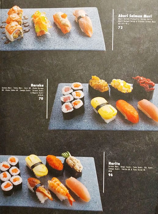 Menu at Torico Sushi, Noodle & Rice restaurant, South Jakarta, Jalan HR ...