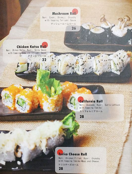 Menu at Torico Sushi, Noodle & Rice restaurant, South Jakarta, Jalan HR ...