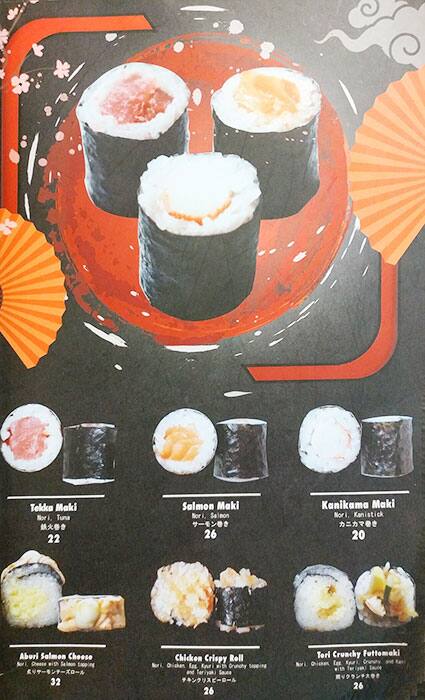 Menu at Torico Sushi, Noodle & Rice restaurant, South Jakarta, Jalan HR ...