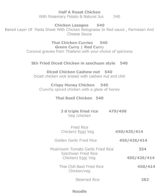 Menu at Bianca Cafe - Hotel Castillo, Varanasi