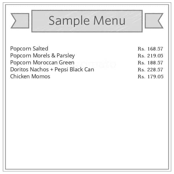 Menu of PVR Café, Civil Lines, Ludhiana