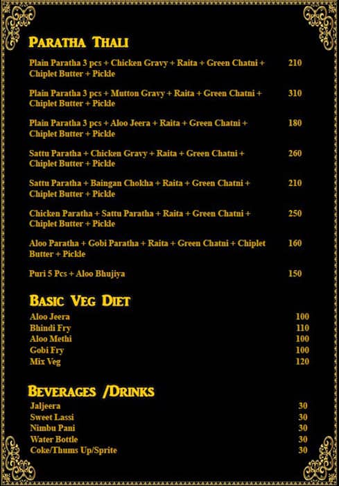 Menu at THE PARATHA GALLERY, Bengaluru