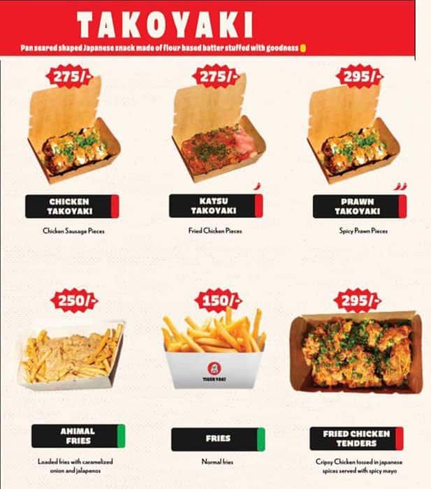 Menu of Tiger Yaki, Pali Hill, Bandra West, Mumbai
