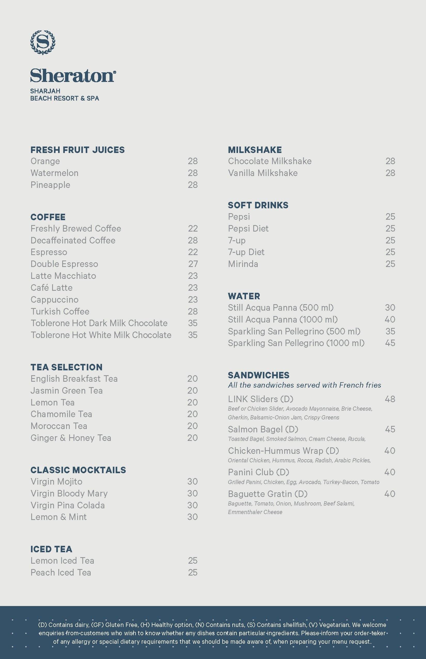 Link@Sheraton Cafe Menu, Menu for Link@Sheraton Cafe, Al Rifah, Sharjah ...