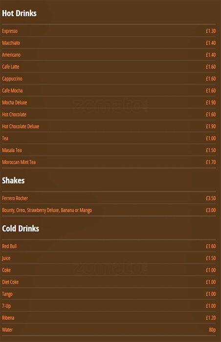 Menu at Pie Factory desserts, London, 103 Whitechapel Rd