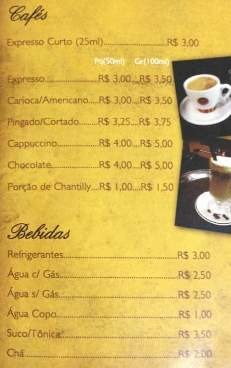 Menu em Café Florian, Porto Alegre, Rua Marechal Floriano Peixoto 185