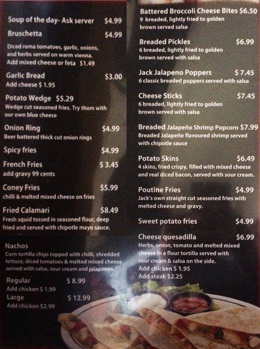 Menu at Smilin' Jacks Bar & Grill, Toronto, Lawrence Ave E