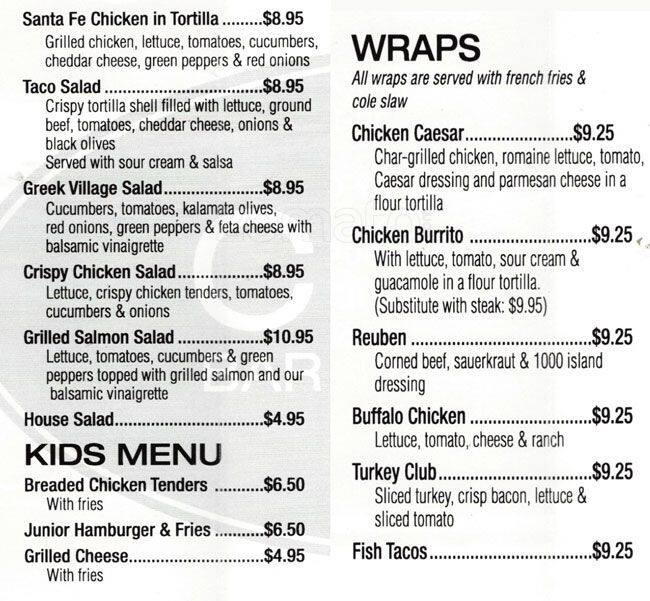 Menu at Arlington tap house pub & bar, Arlington Heights