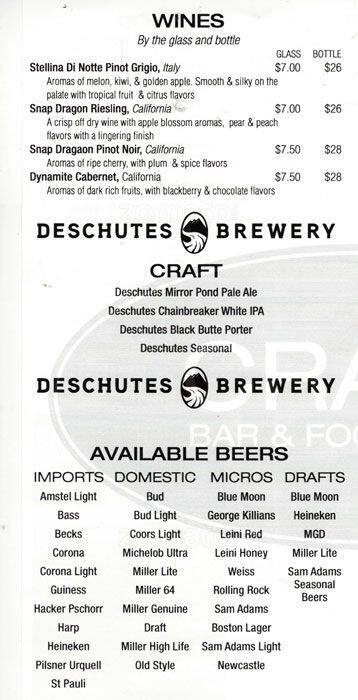 Menu at Arlington tap house pub & bar, Arlington Heights