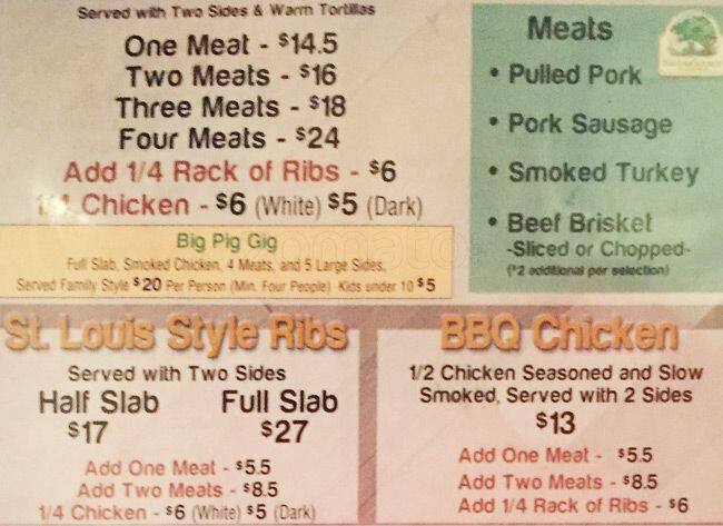 Menu at Bad Brads BBQ, Shelby charter Township